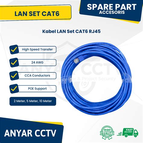 Jual Kabel Lan Set Cat6e 2m 5m 10m Kabel Lan Cat6e 2 5 10 Meter Shopee Indonesia