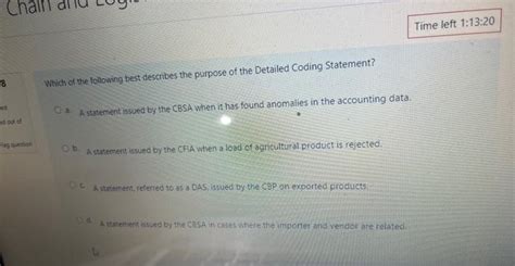 Solved Which Of The Following Best Describes The Purpose Of