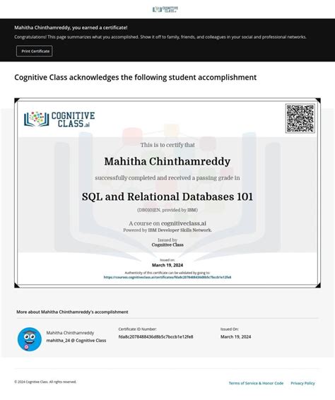 Hey People I Completed Sql And Relational Databases Early Very Helpful