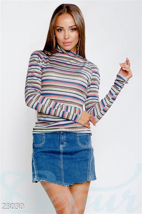 Яркая полосатая водолазка (№ 23030) ♡ Gepur - women clothes store