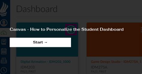 Canvas How To Personalize The Student Dashboard