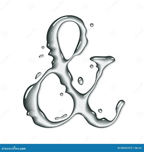 Vector Water Ampersand Water Font Иллюстрация вектора иллюстрации