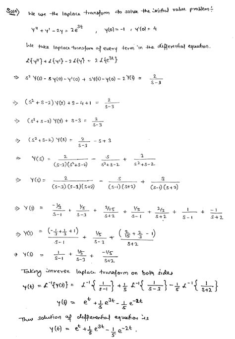 [Solved] Use the Laplace transform to solve the initial value problem.... | Course Hero