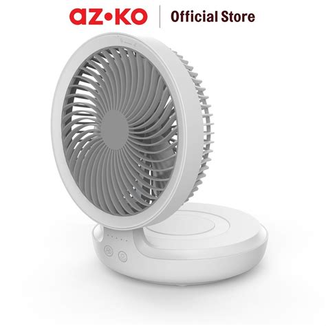 Jual Azko Memoo Kipas Angin Rechargeable Dengan Led 4000 Mah Putih Portable Fan Kipas Mini