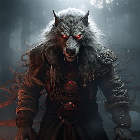 Premium Photo Hairy Wolf Growling In The Moonlight Over A Full Shining On A Dark Scary Mystery