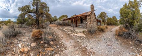 Captivating Panorama Of An Abandoned Rustic Cabin In The Arizona Desert