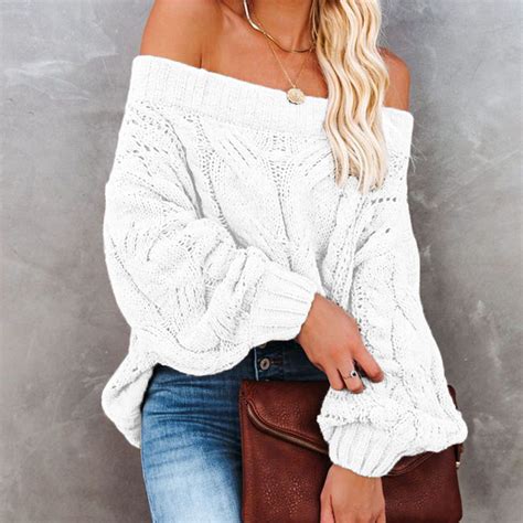 Womens Off Shoulder Sweater