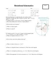 Rotational Kinematics Pdf Rotational Kinematics Score Name Date X Xo Vo T 12 At 2 V 2 Vo