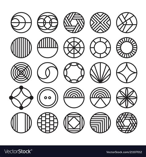 Circle Geometric Icon Ornament Royalty Free Vector Image