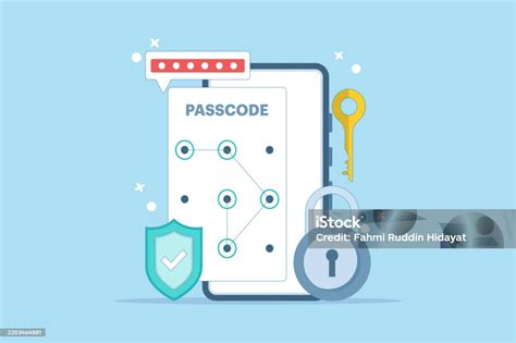 잠금 화면 개념 설정 암호 보호 자물쇠가있는 스마트 폰 화면에 입력 암호 설정 데이터 보호 인터넷 보안 및 사이버 보안 배경에 평면 벡터 그림 0명에 대한 스톡 벡터 아트