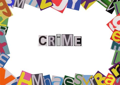 Word Crime From Cut Magazine Newspaper Colored Letters Stock