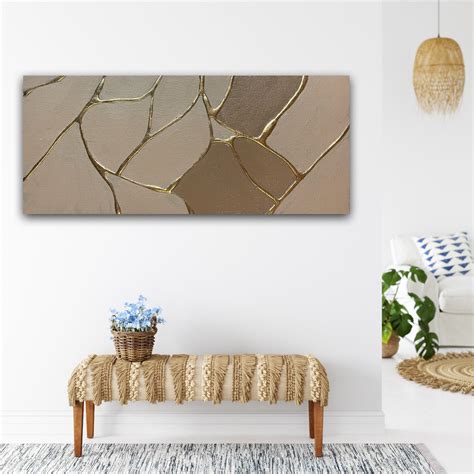 Kintsugi Wall Art Kintsugi 3d Wall Art Beige Art Canvas Japanese