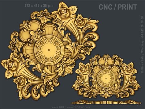 Clock 019 Stl 3d Model For Cnc 3d Stl Model For Cnc Stl Model