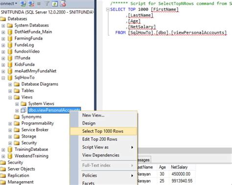 Creation Of View In Sql Server In Sql Server Tech Funda