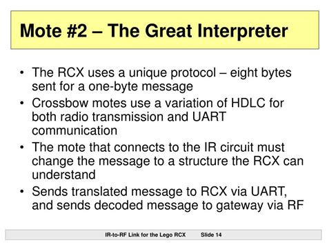 PPT IR To RF Link For The Lego RCX PowerPoint Presentation Free