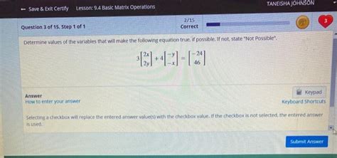 Solved TANEISHA JOHNSON - Save & Exit Certify Lesson: 9.4 | Chegg.com
