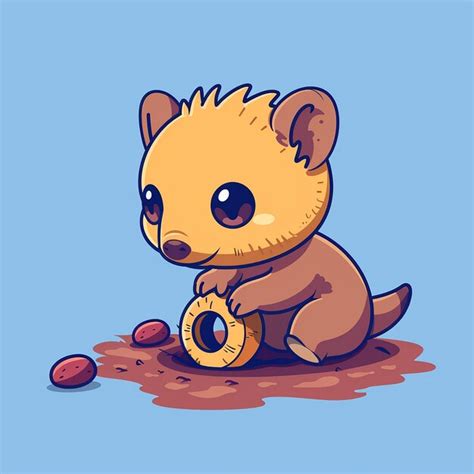 Aardvark Digging Hole With Ring Cartoon Vector Icon Premium Ai Generated Image