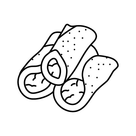 Cannoli Pastry Italian Cuisine Line Icon Vector Illustration 35268620