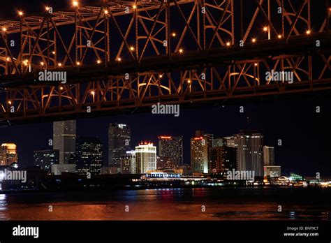 Usa Louisiana New Orleans Mississippi River With City Skyline Stock