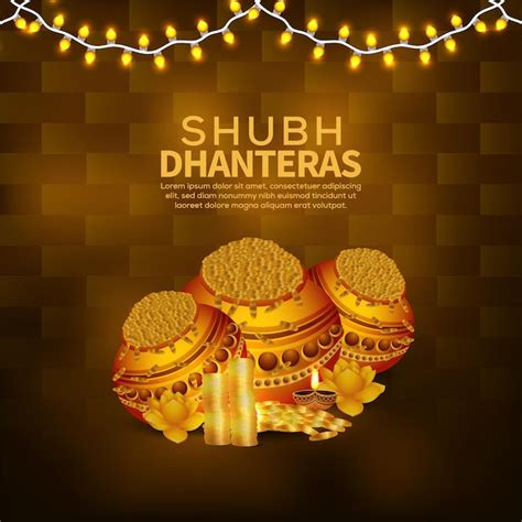 Dhanteras 축제 축하 배경 프리미엄 벡터