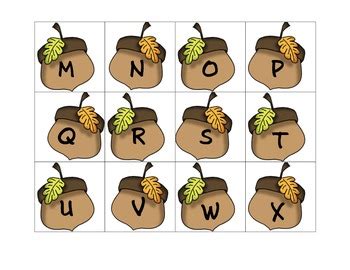 Acorn Letter Matching ABC By Andreea Voaides Teachers Pay Teachers
