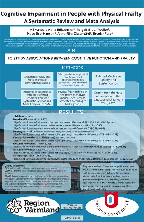 Pdf Cognitive Impairment In People With Physical Frailty A Systematic