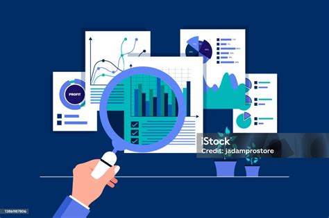 Konsep Grafik Analitik Bisnis Datar Ilustrasi Stok Unduh Gambar