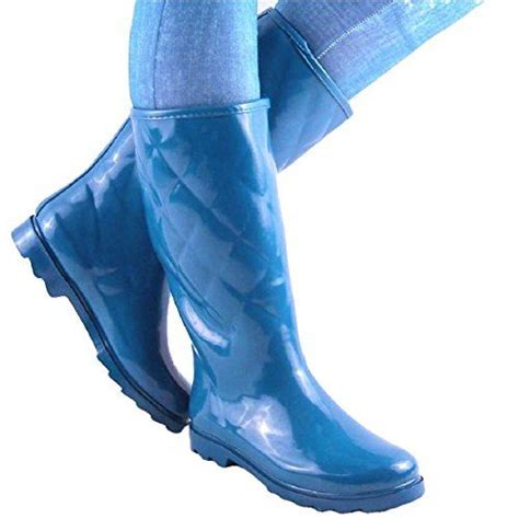 Marsha 03 By Qupid New Womens Blue Waterproof Rubber Rain Boots Size 7
