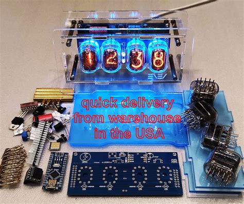 DIY Nixie Clock Easy Assembling KIT Quick Delivery Clear Enclosure Multicolor Backlight