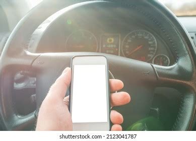 Man Using Blank White Screen Mobile Stock Photo Shutterstock