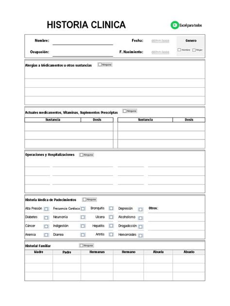 Formato De Historia Clínica Essalud Pdf