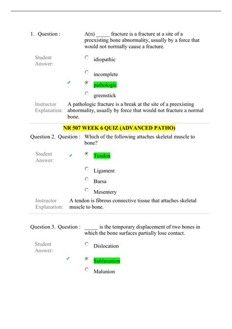 NR WEEK QUIZ ADVANCED PATHO VERSION NR WEEK QUIZ