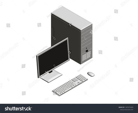Vector Illustration Computer Assembly Isometry System Stock Vector Royalty Free 1287075265