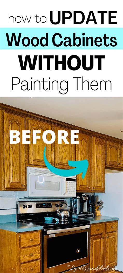 How To Update Honey Oak Kitchen Cabinets Without Painting At Betty