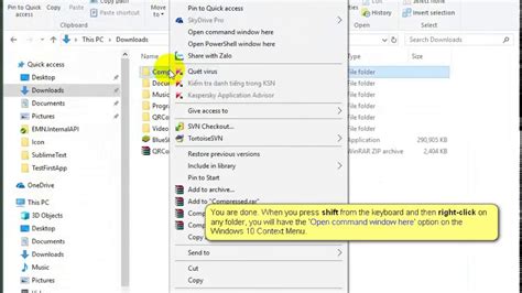 Add Open Command Window Here To Windows 10 Context Menu Youtube