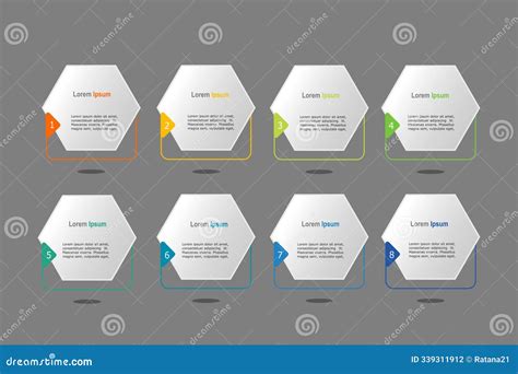 Infographic Element Template Business Concept With 8 Steps Grey