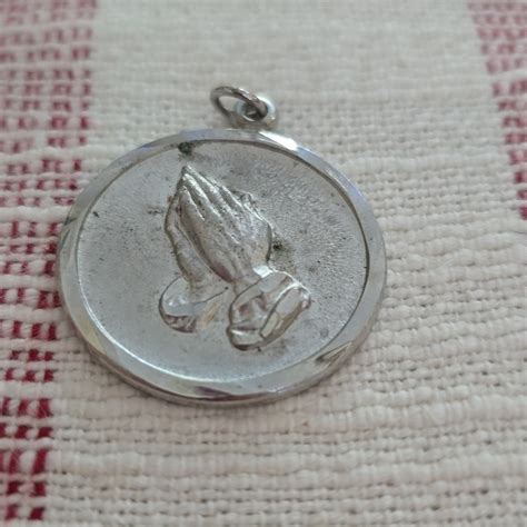 Chapel Vintage Praying Hands Sterling Silver Serenity Gem