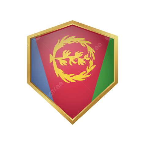 Eritrea Flag Vector With Gold Shield Frame Eritrea Flag Vector Png And Vector With