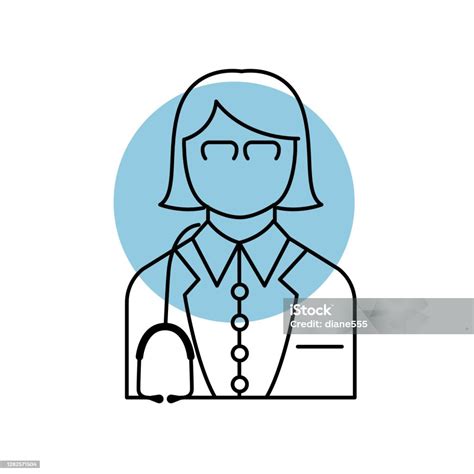 女醫生線圖示向量圖形及更多信息圖形圖片 信息圖形 健保和醫療 單線 Istock
