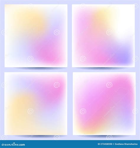 Set Of Light Blurred Backgrounds With Modern Abstract Blurred Color Gradient Meshes Cover