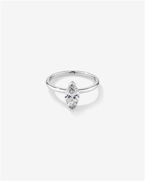 Bague De Fiançailles Solitaire En Diamant De Laboratoire Marquise De 1