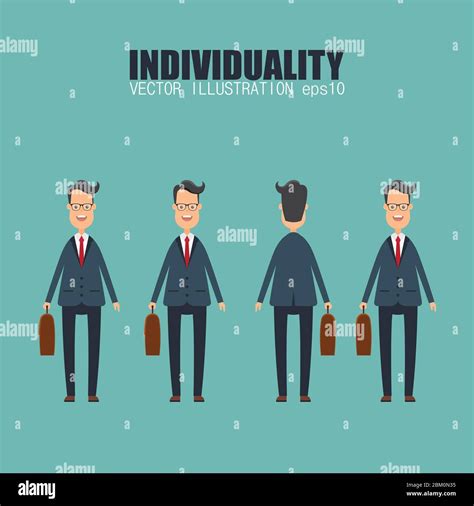 Individuality Concept Vector Illustration In Flat Design Stock Vector