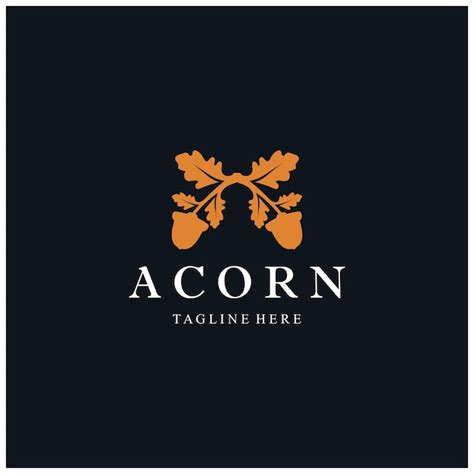 Premium Vector Simple Acorn Logo Design With Leavesoak Leaves