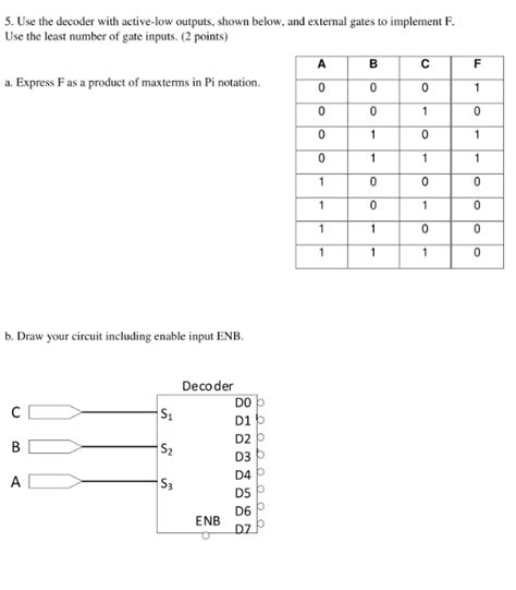 Solved 5 Use The Decoder With Active Low Outputs Shown