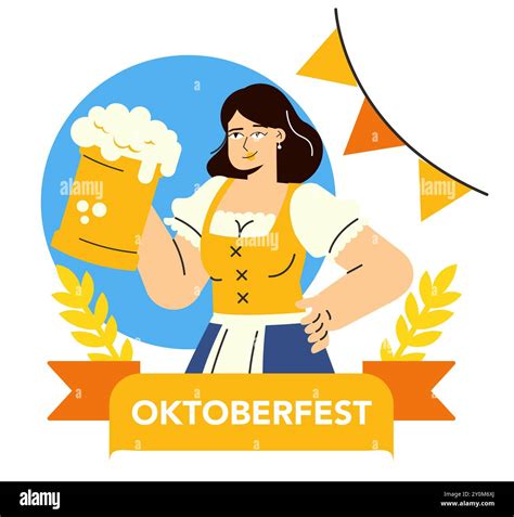 Oktoberfest Celebration Concept A Joyous Woman In Traditional Attire