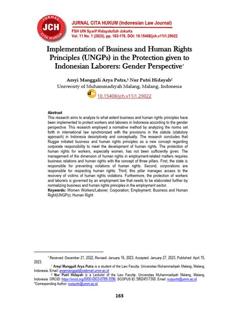 Implementation Of Business And Human Rights Principles Ungps In The