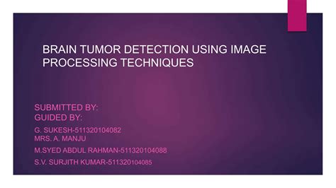 Mini Project Ppt On Brain Tumor Detection In Human Brain Using Mri Images PPT