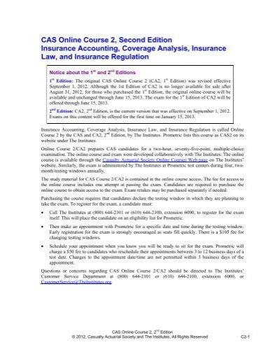 Online Course 2 Casualty Actuarial Society