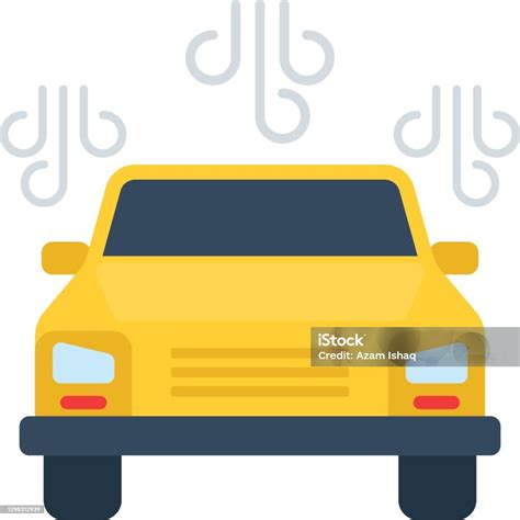 자동차 스팀 워시 컨셉 벡터 컬러 아이콘 디자인 흰색 배경에 공대자동차 청소 서비스 기호 차량 소독 표지판 수리에 대한 스톡 벡터 아트 및 기타 이미지 Istock