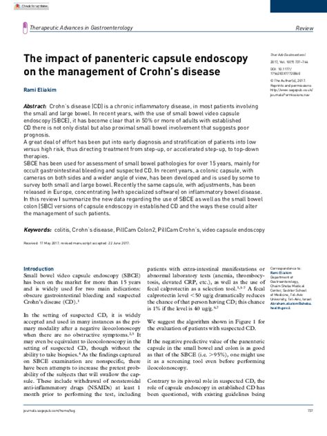 Pdf The Impact Of Panenteric Capsule Endoscopy On The Management Of